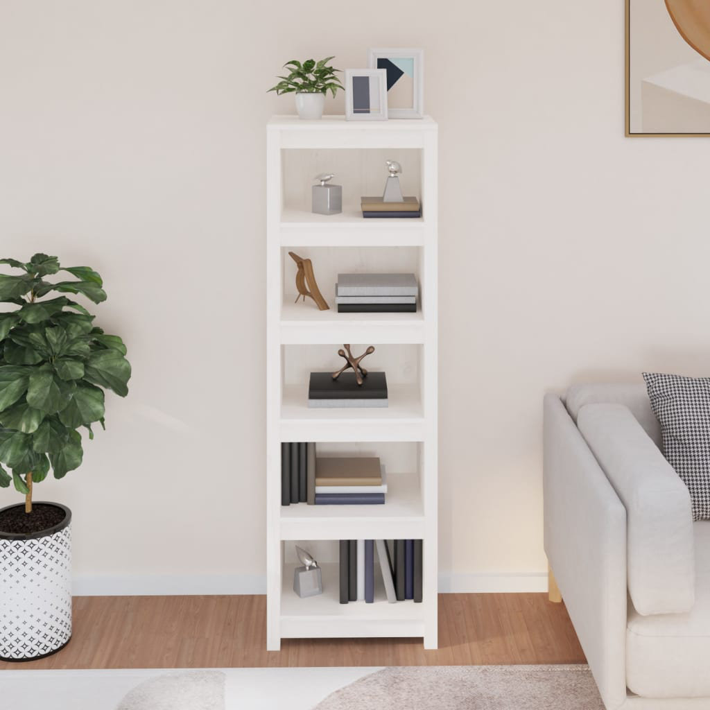 Latitude Run® Book Cabinet White Solid Pine Wood Medium Book Cabinet ...
