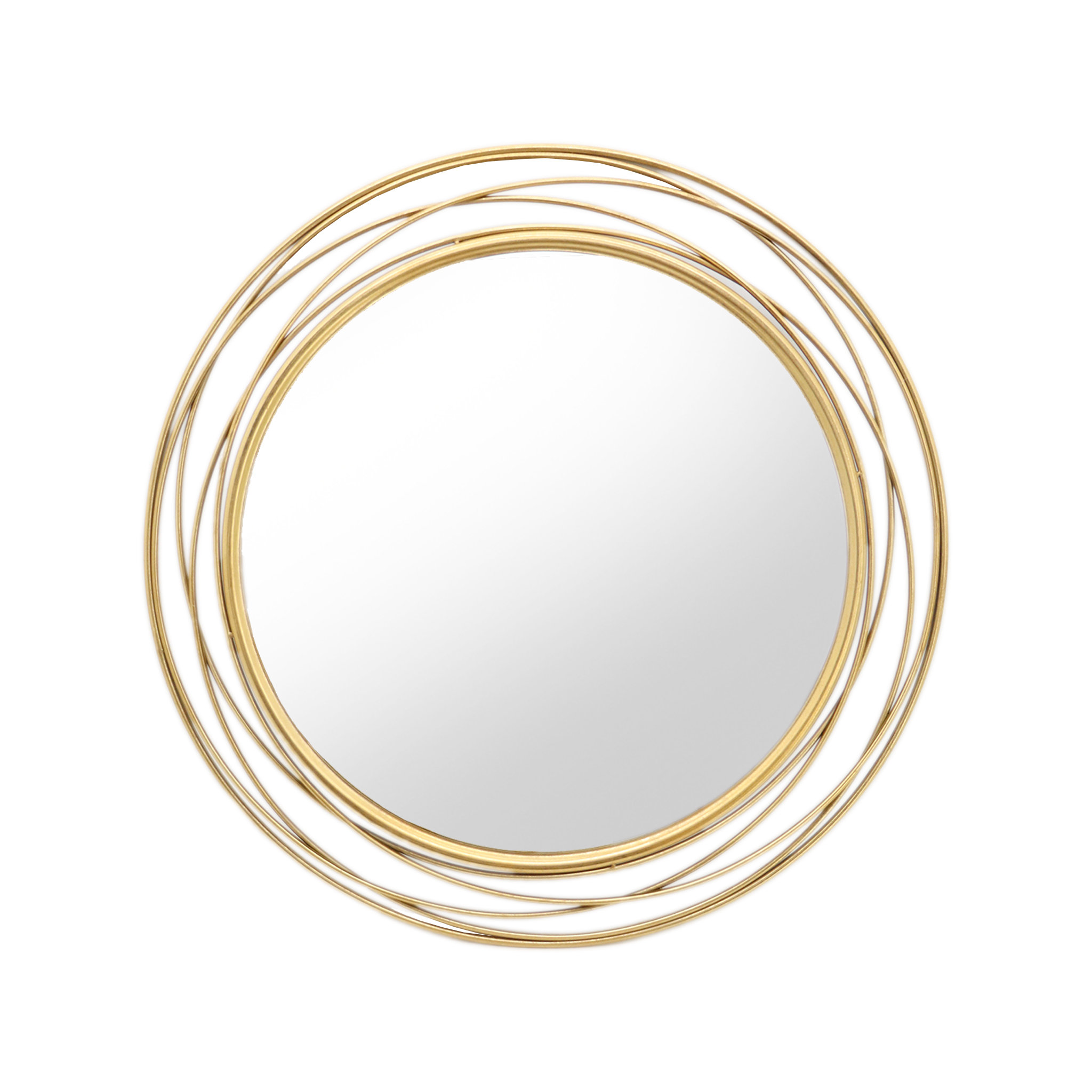 Mercer41 35.7 Inch Antique Gold Circle Wall Mirror | Wayfair