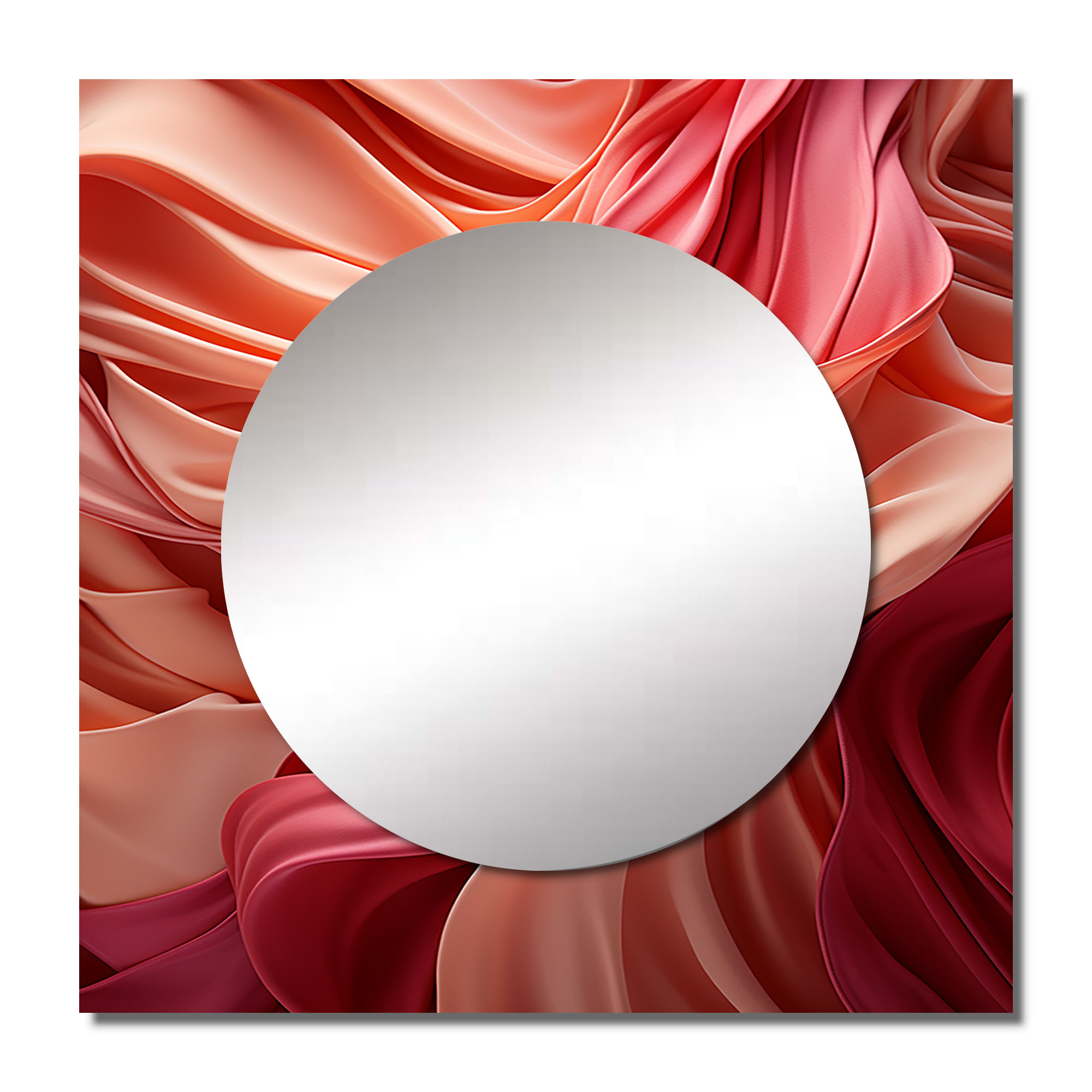 East Urban Home Avanah - Coral Colorful Wonder Wave Coastal Square ...