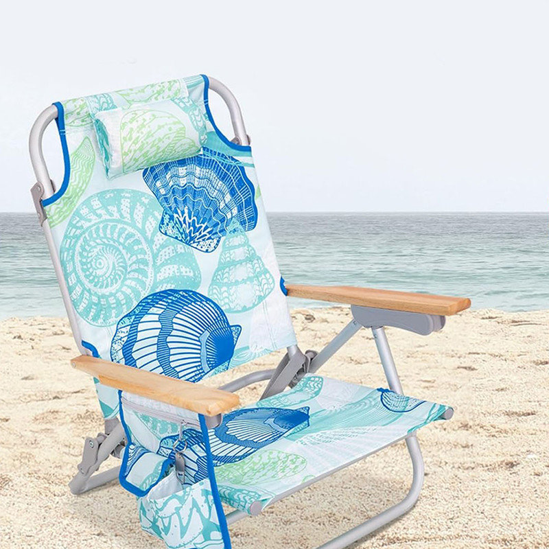 Arlmont & Co. 4-Position Aluminum Lightweight Beach Chair, Folding ...