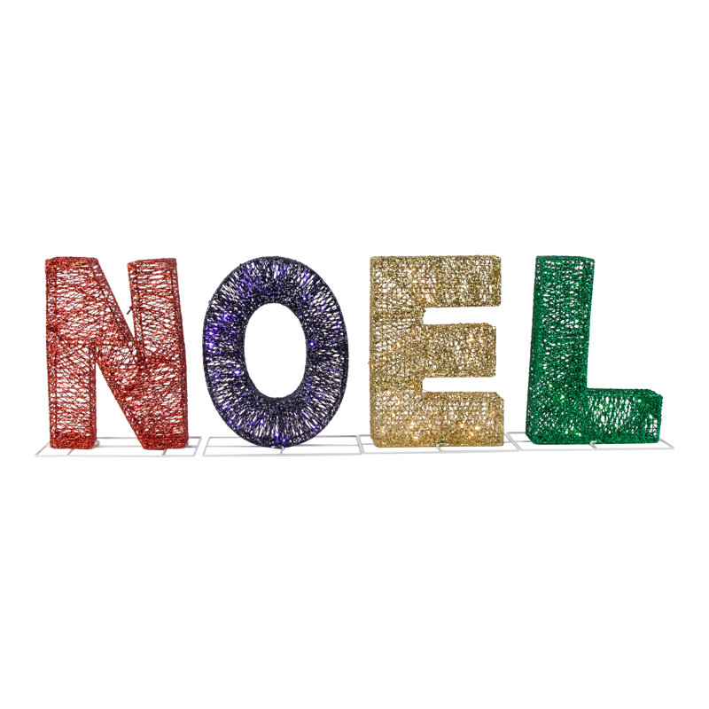 Northlight 46" LED Lighted Traditional Colored 'Noel' Outdoor Christmas ...