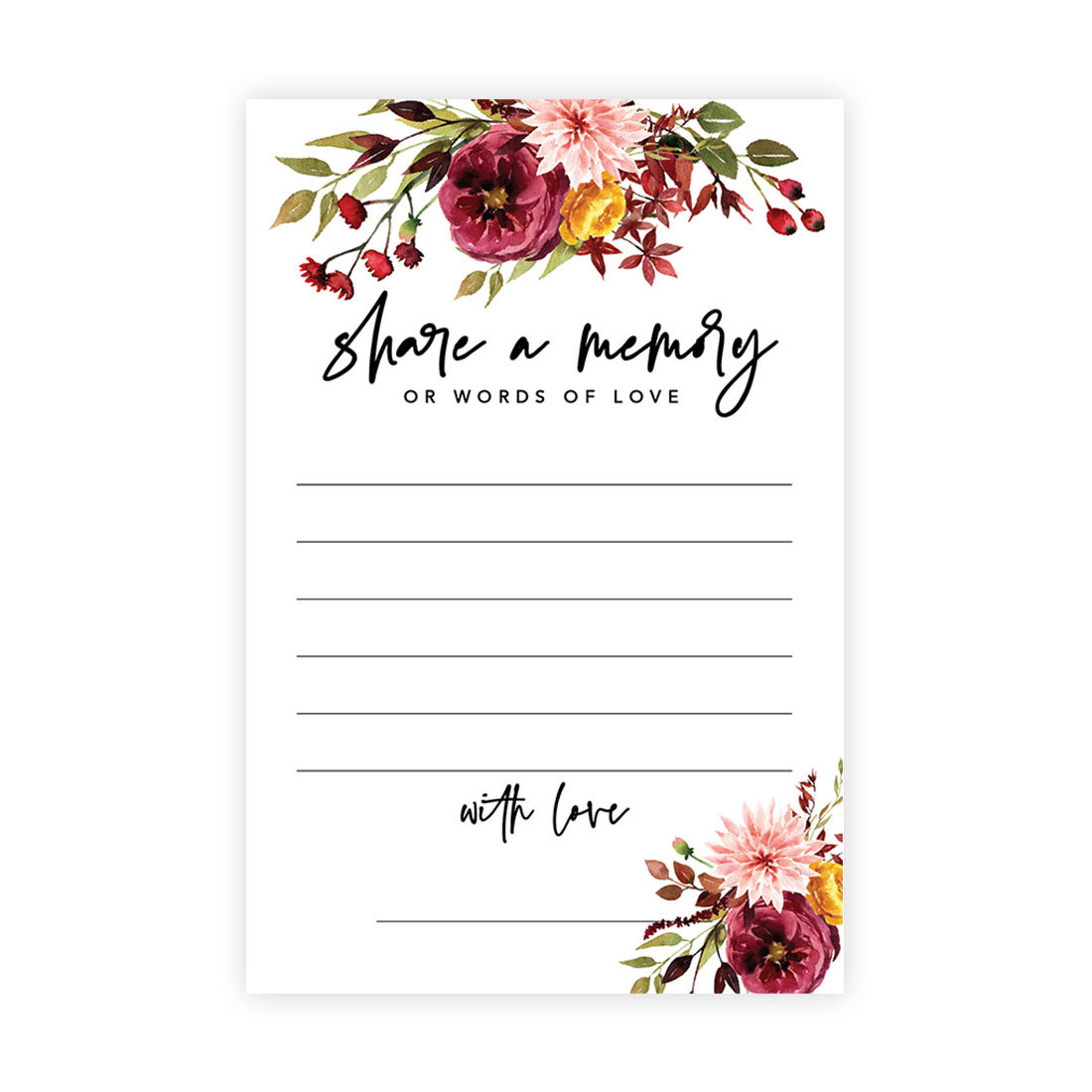 Koyal Wholesale Fall Marsala Floral Share a Memory Cards | Wayfair