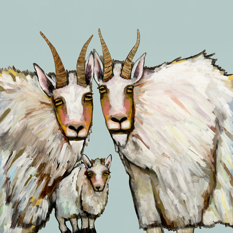GreenBox Art Mountain Goat Family Portrait On Canvas by Eli Halpin ...