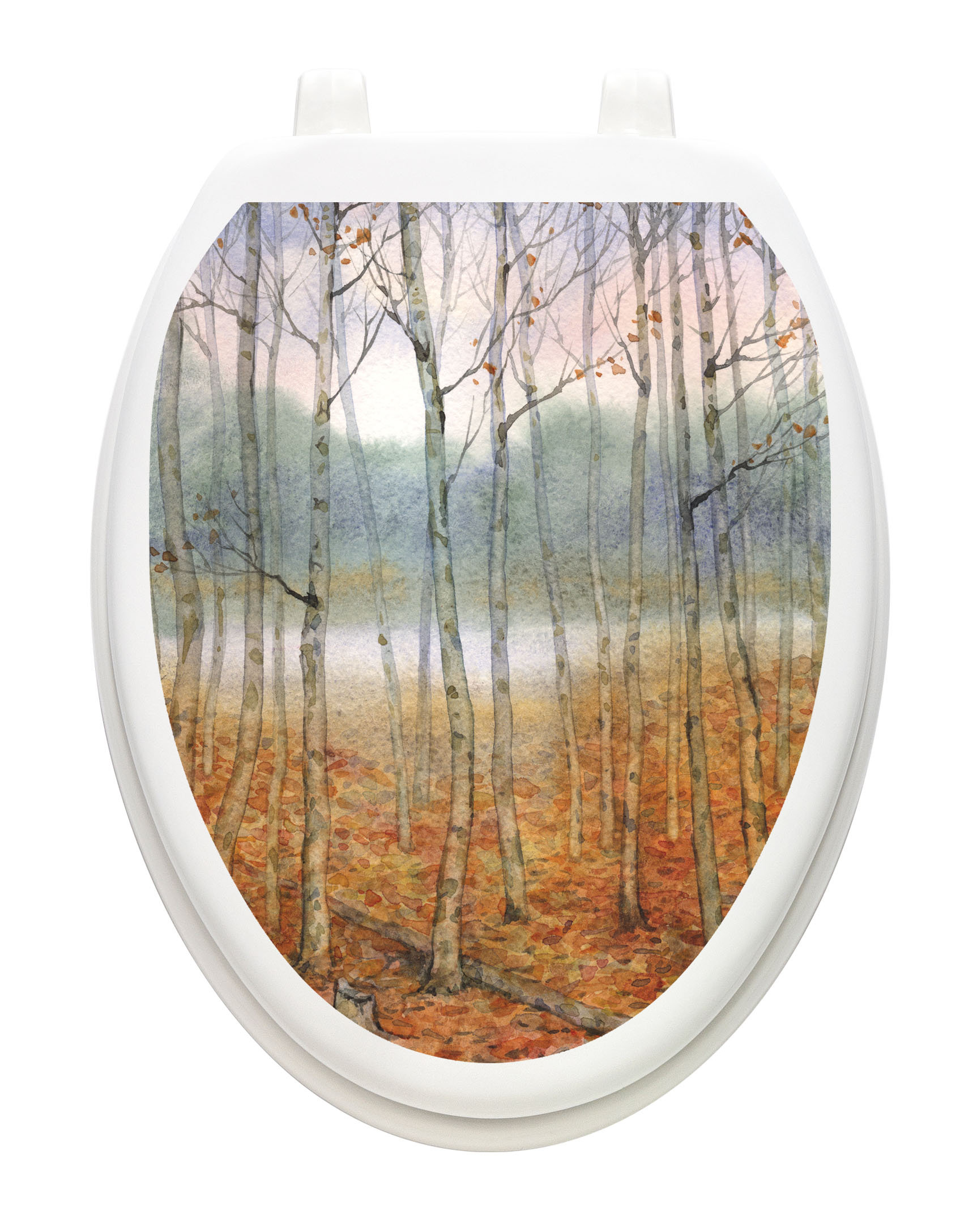 Toilet Tattoos Foggy Forest Toilet Seat Sticker, Lid Decal & Reviews ...