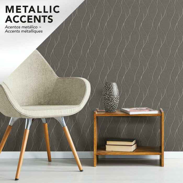 Wrought Studio Lasky Wave Ogee 16.5' L x 20.5" W Peel and Stick ...