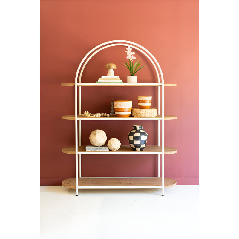 Kalalou Painted Metal Arched Display With Four Wooden Shelves | Wayfair