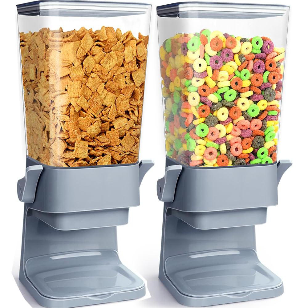 Prep & Savour Double Cereal Dispenser Countertop Large Cereal ...