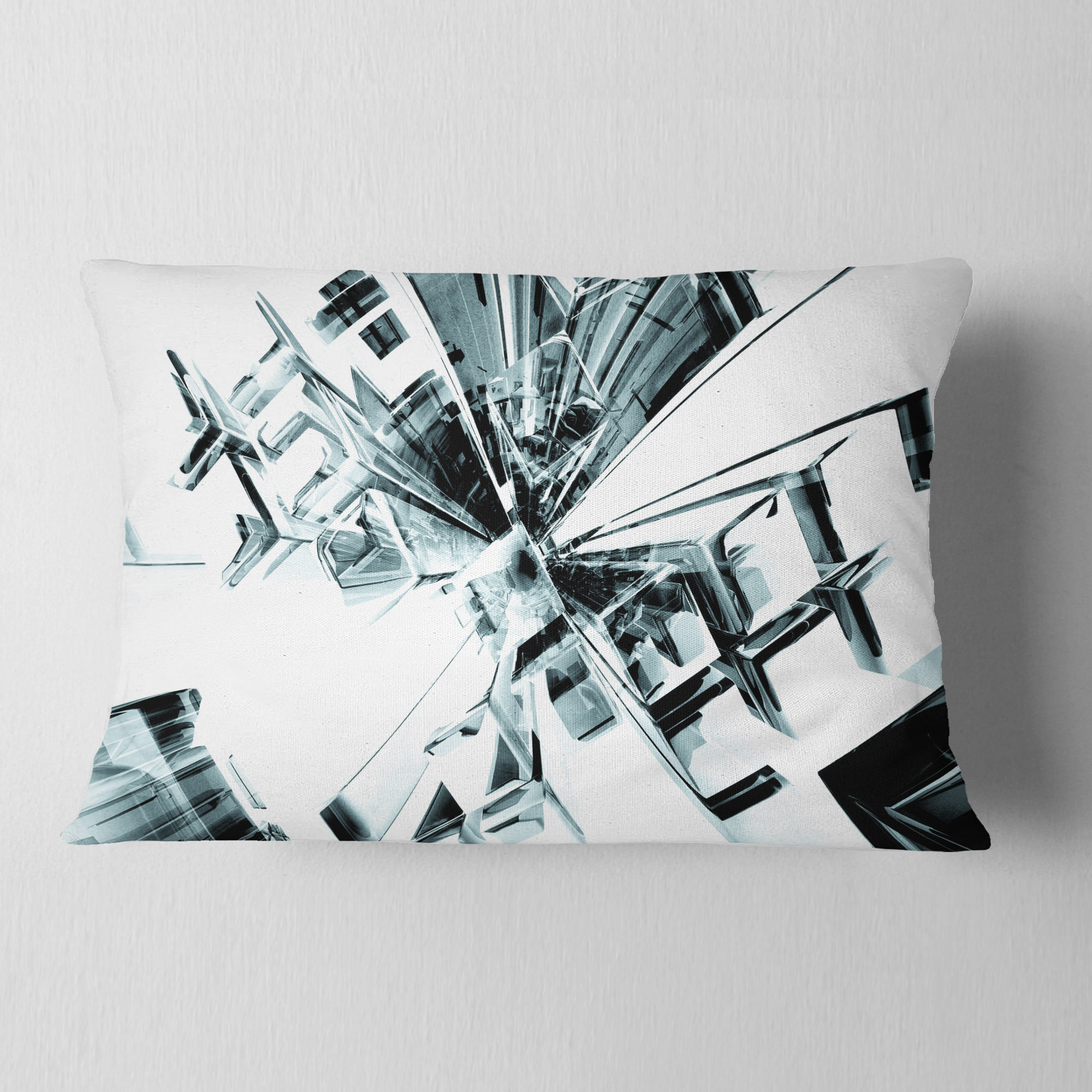 Design Art Fractal 3D Cubes Everywhere - Abstract Printed Throw Pillow ...