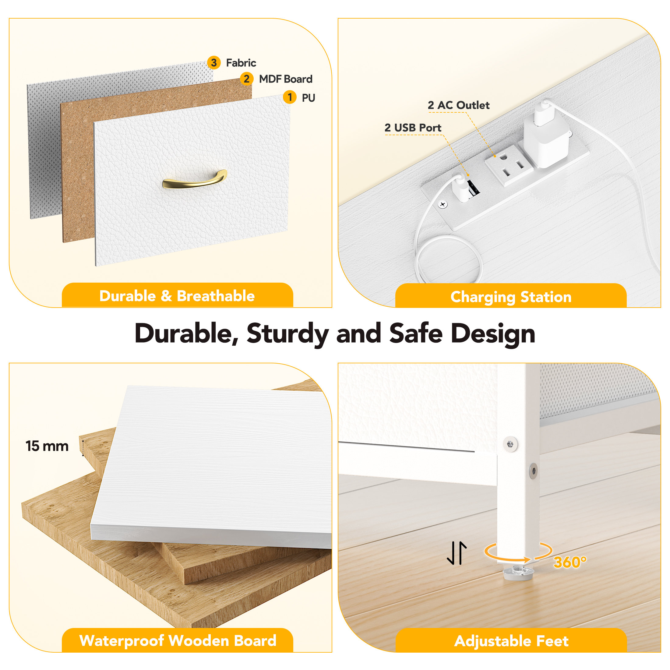 Wrought Studio Commode à 7 tiroirs Owendale, meuble télé à DEL pour ...