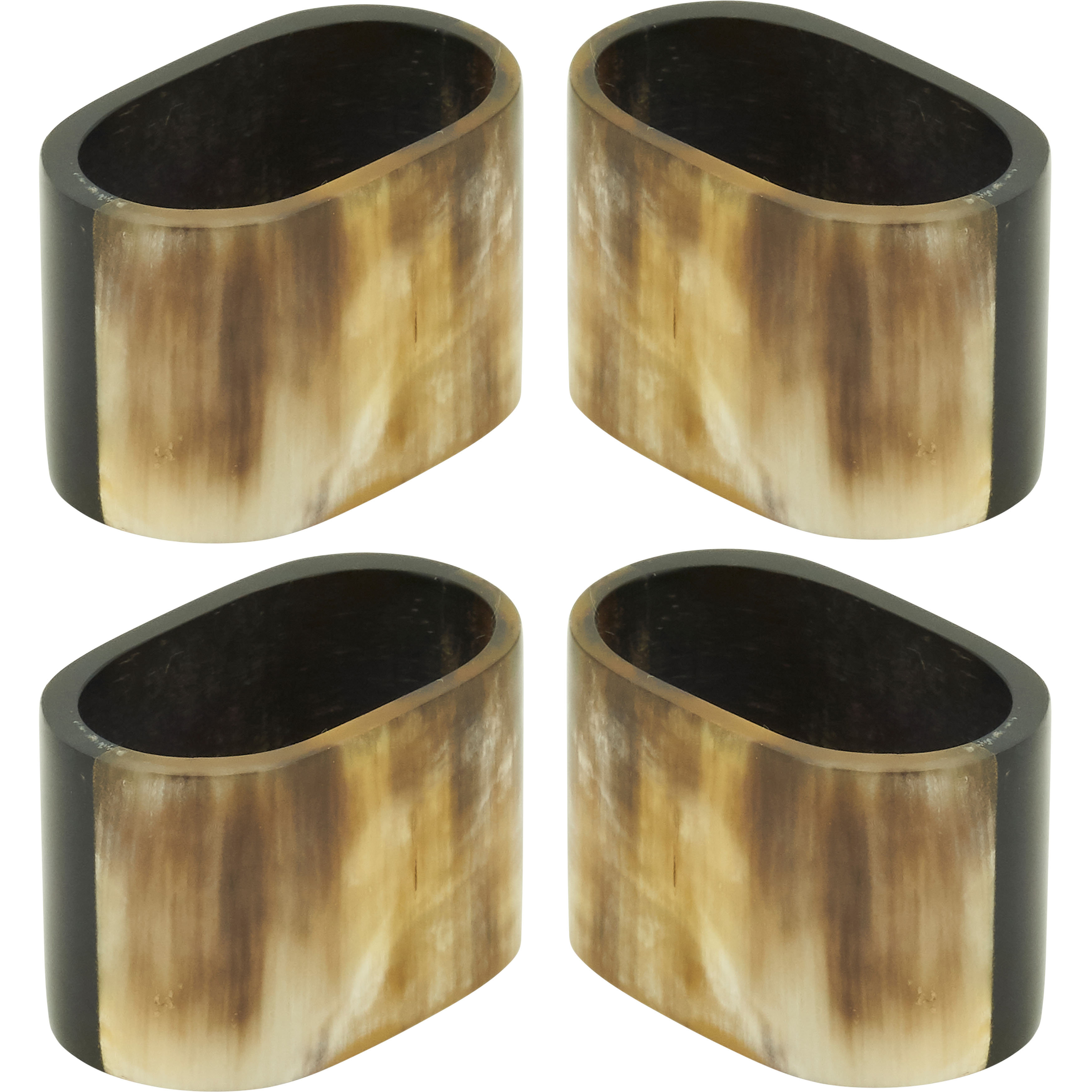 Saro Horn Napkin Rings With Oval Design (Set Of 4) | Wayfair