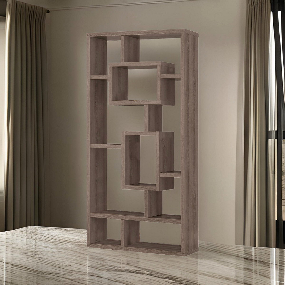 Hokku Designs Splendid Geometric Cubed Rectangular Bookcase | Wayfair