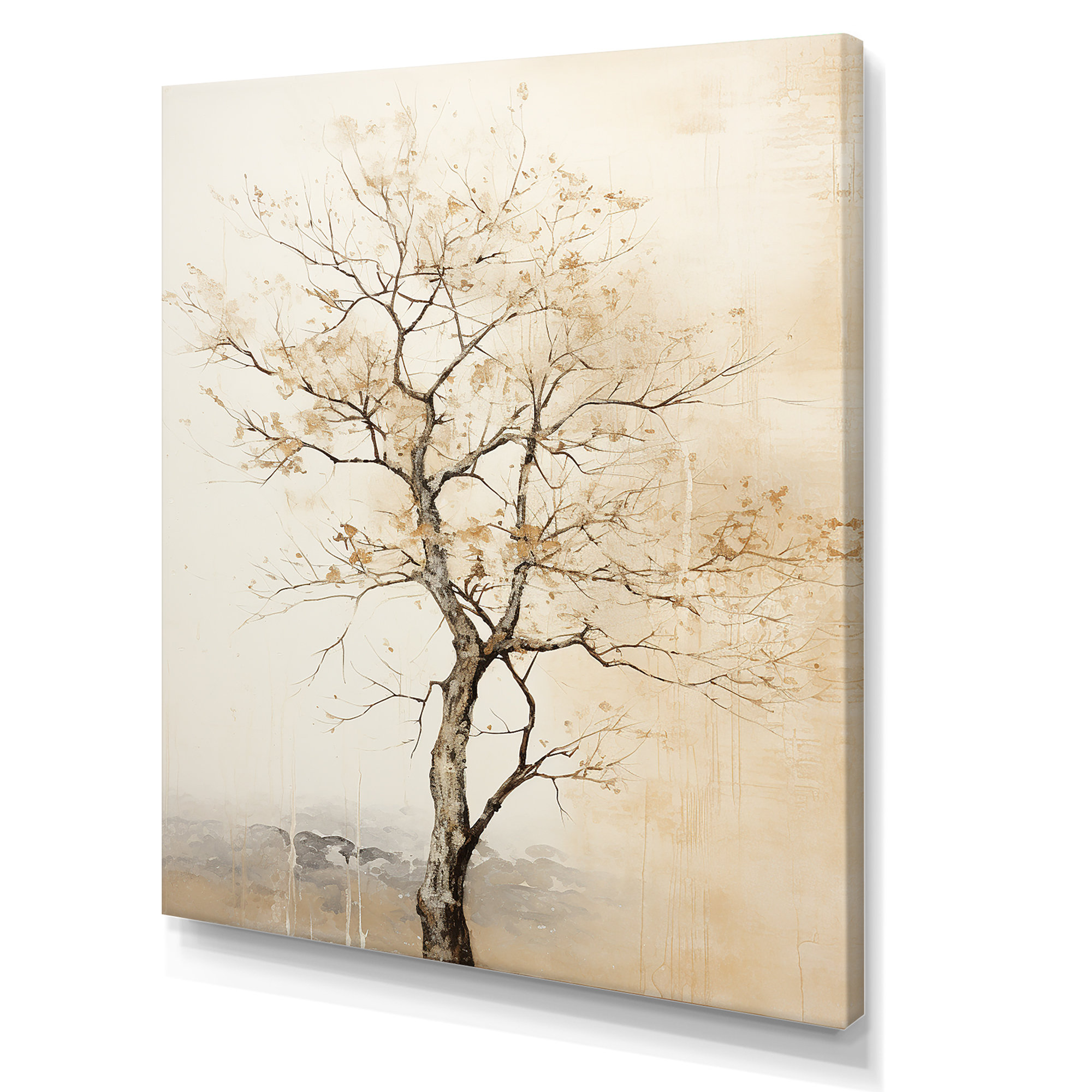 Design Art African Beige Tree - Tree African Canvas Wall Art - Wayfair ...