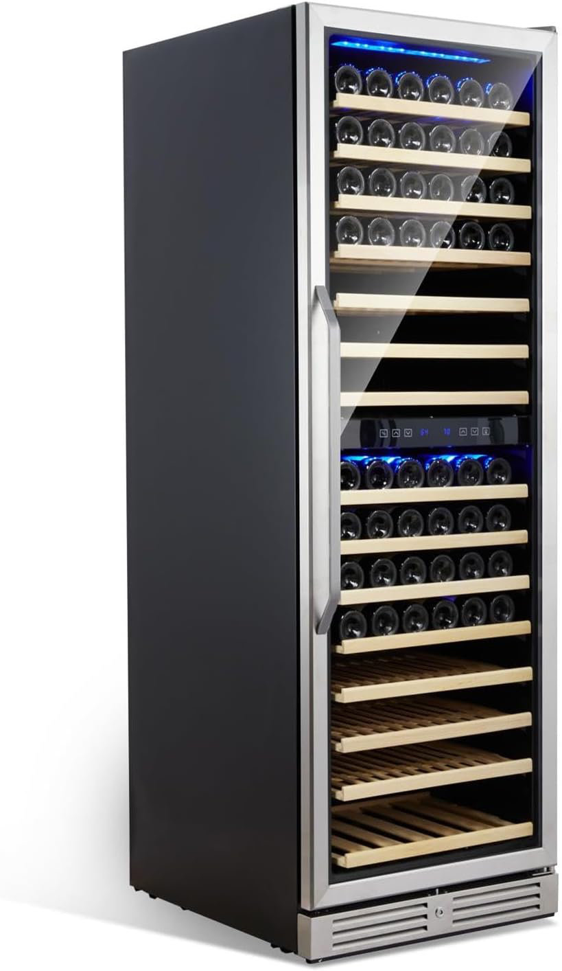 Yesurprise Wine Cooler Refrigerator, 160 Bottle Dual Zone Wine Fridge ...