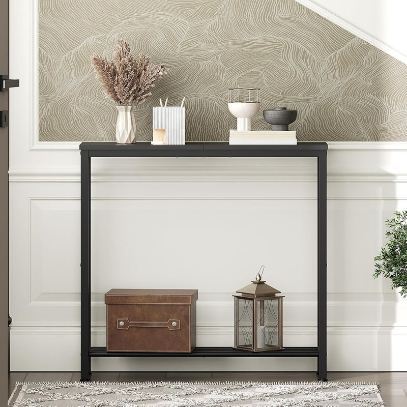 Ebern Designs Narrow Console Table, 2-Tier Small Sofa Table, 29.5" Thin ...