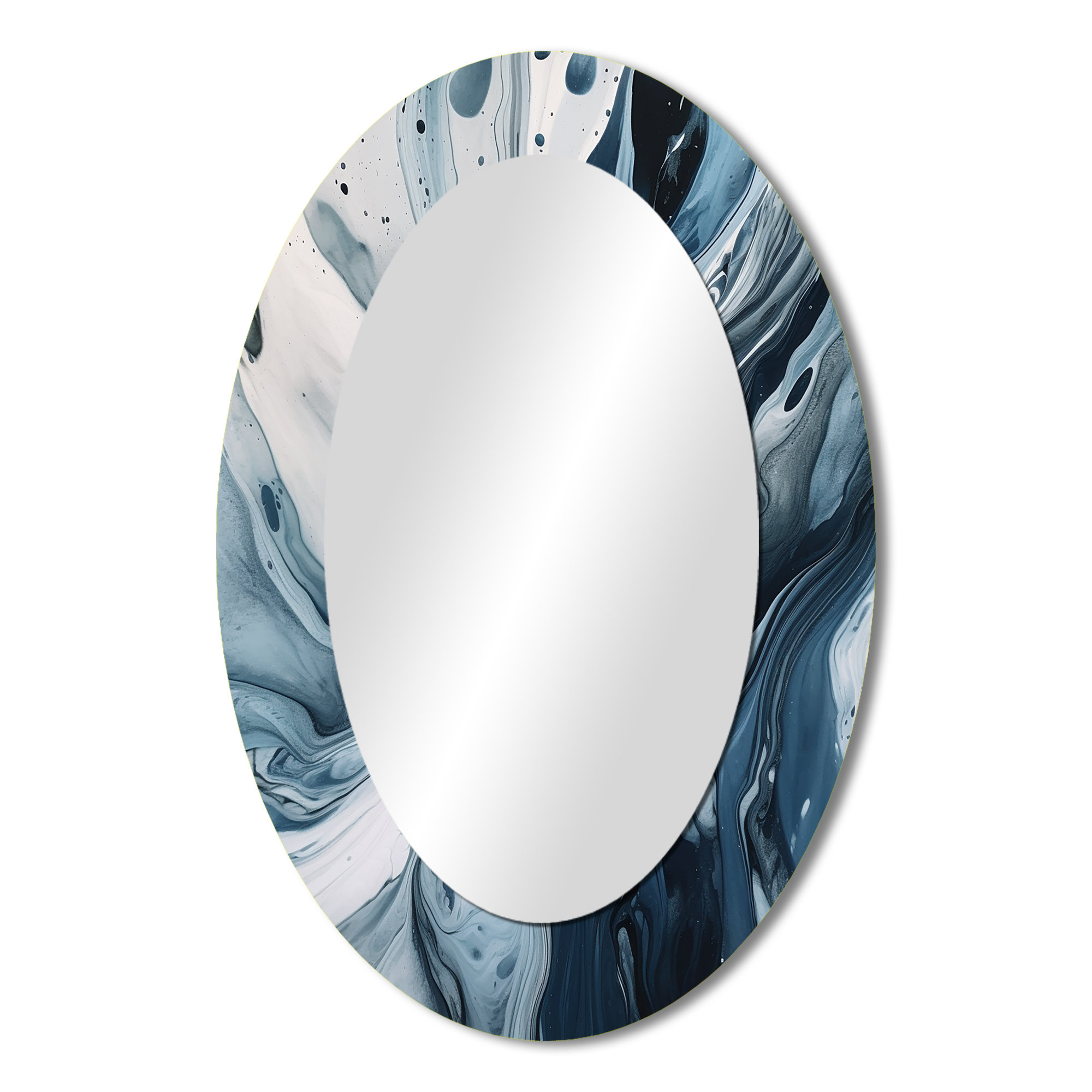 Latitude Run® Blue And Grey Ethereal Elixir III - Modern Oval Wall ...