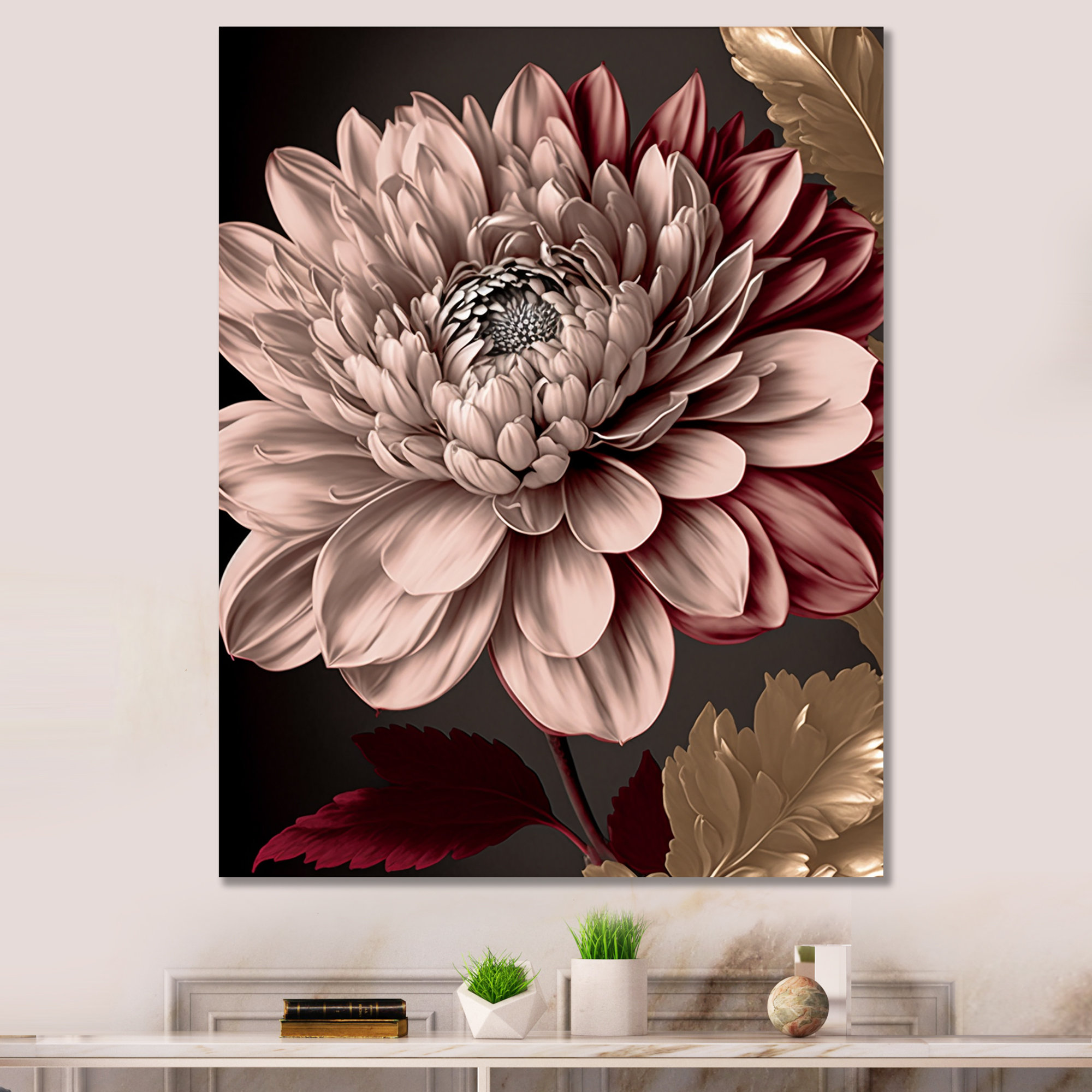 Red Barrel Studio® Pink Vintage Glam Flower - Floral Canvas Wall Art ...