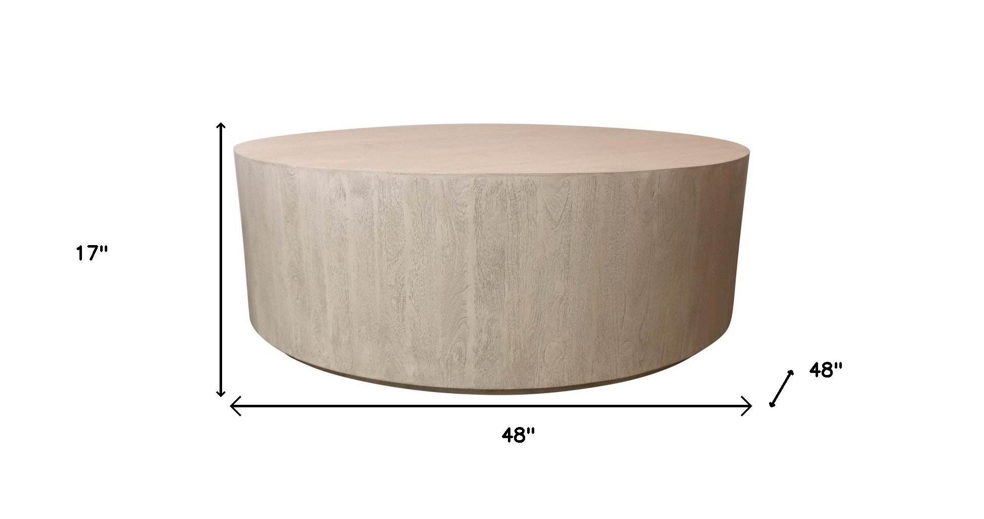 HomeRoots 48" Natural Solid Wood Round Distressed Coffee Table | Wayfair