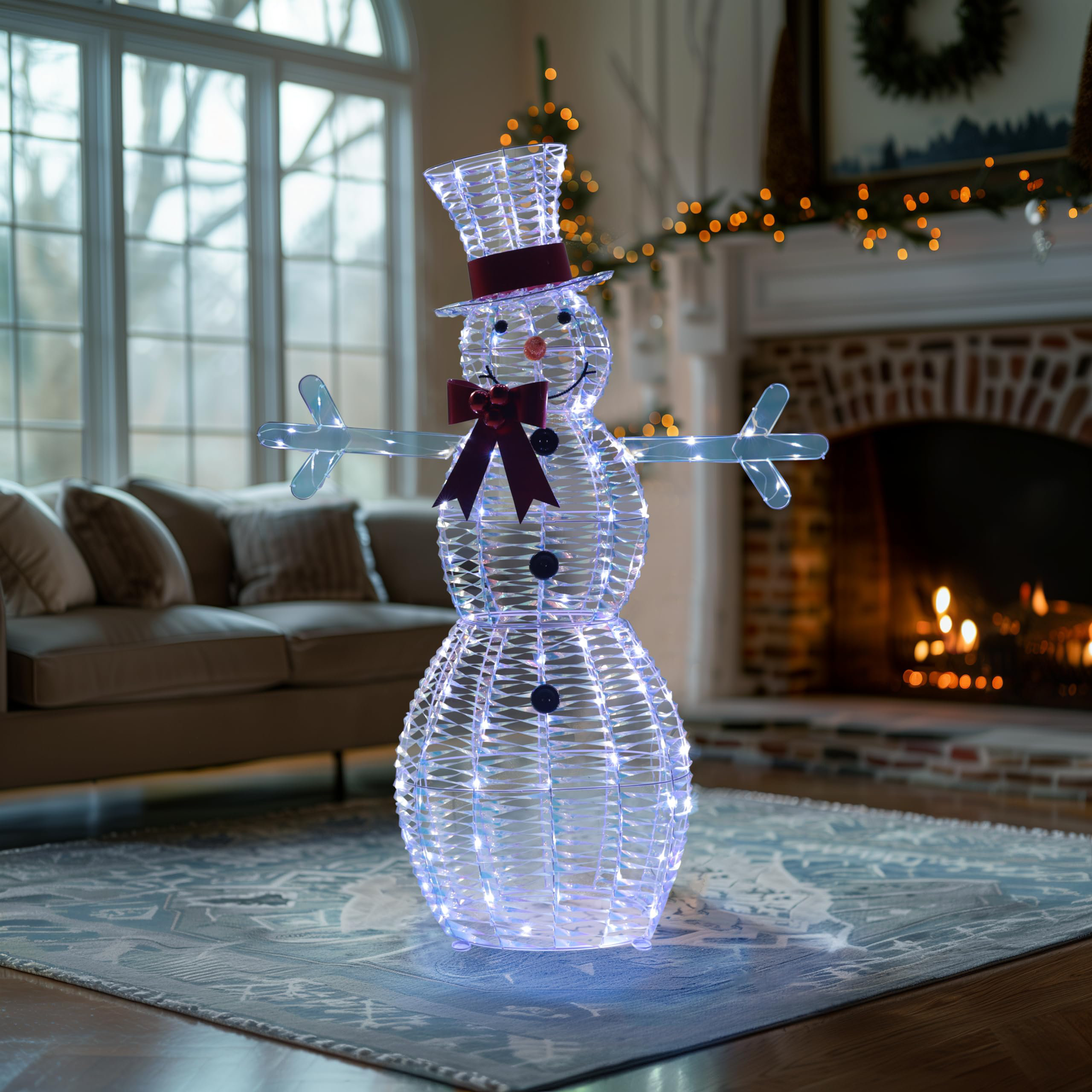 The Holiday Aisle® 4.5FT Lighted Snowman For Christmas Decoration, 3D ...