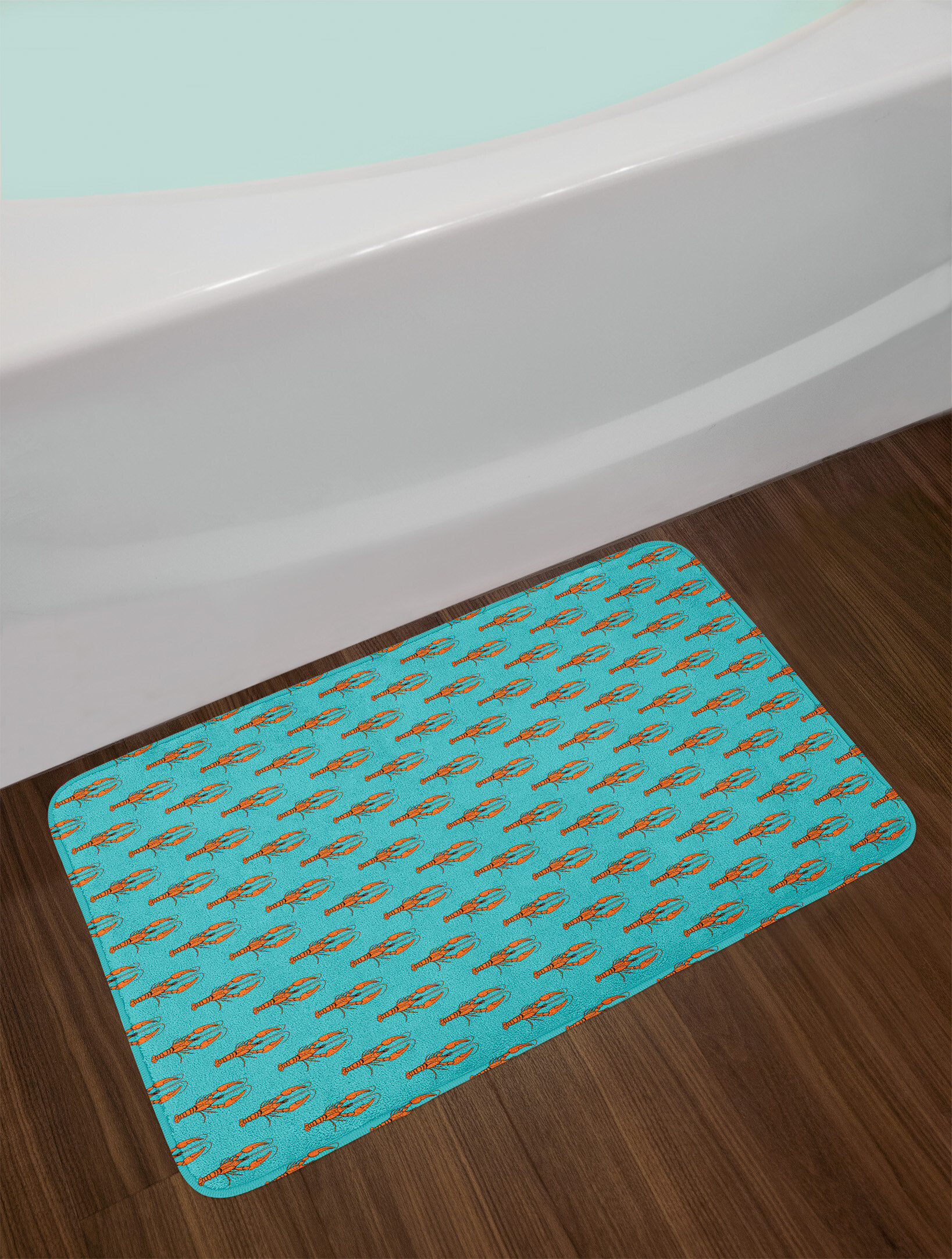 East Urban Home Lobster Plush Bath Mat, Boiled Lobster Food, 30.2"x20 ...