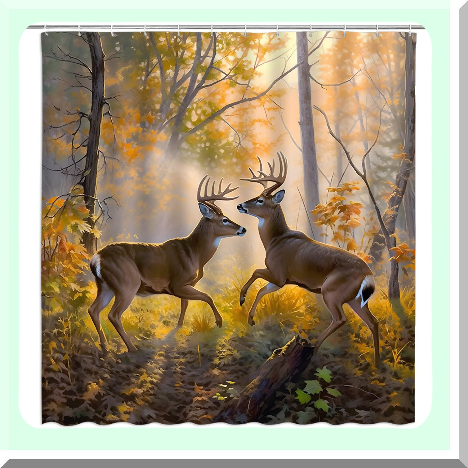 One Allium Way® Whitetail Wilderness Shower Curtain - Rustic Forest ...