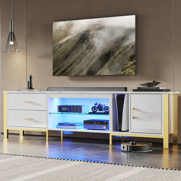 Mercer41 Hollydale 80'' W Modern TV Stand for up to 80 inches TV ...
