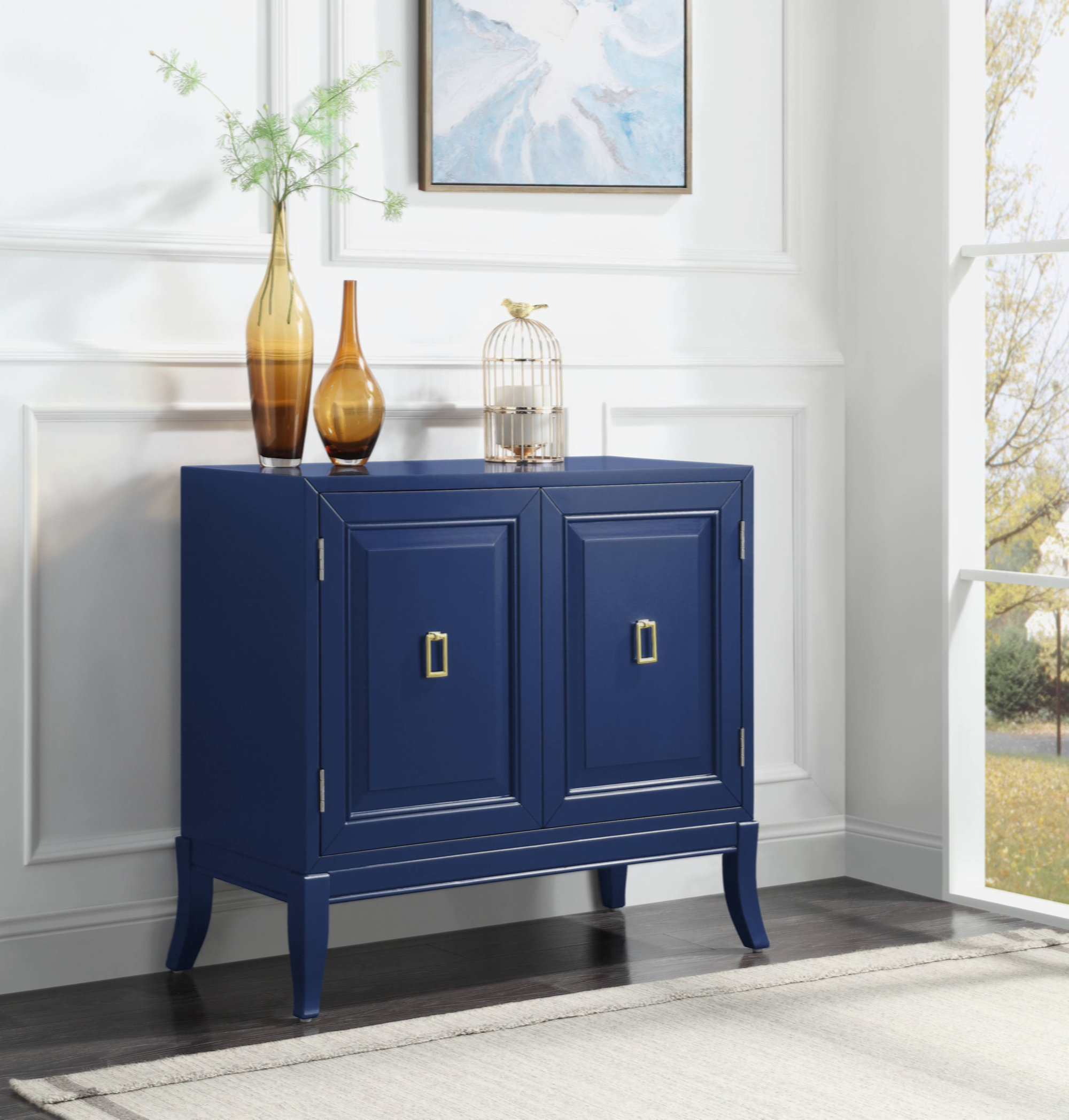 Red Barrel Studio® Blue 2-Door Console Cabinet | Wayfair