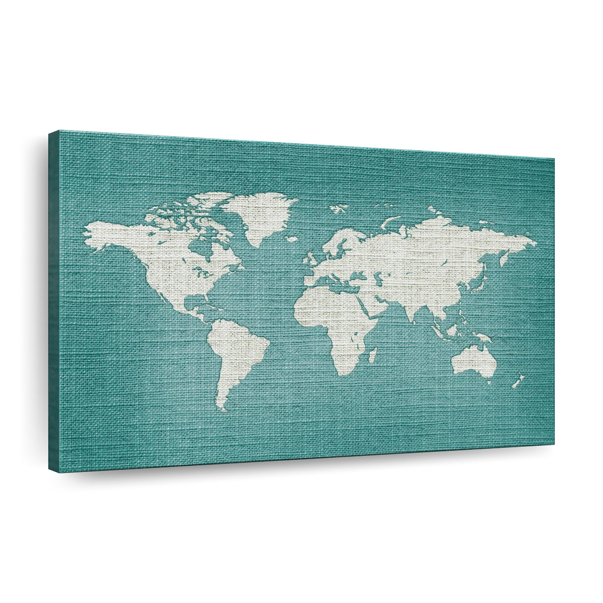 Breakwater Bay Mint Linen World Map | Wayfair