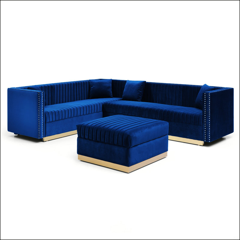 Mercer41 Contemporary Vertical Channel Tufted Velvet Single Arm Sofa ...