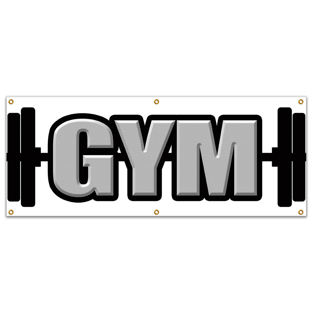 SignMission GYM BANNER SIGN Gymnasium Workout Health Club Exercise ...