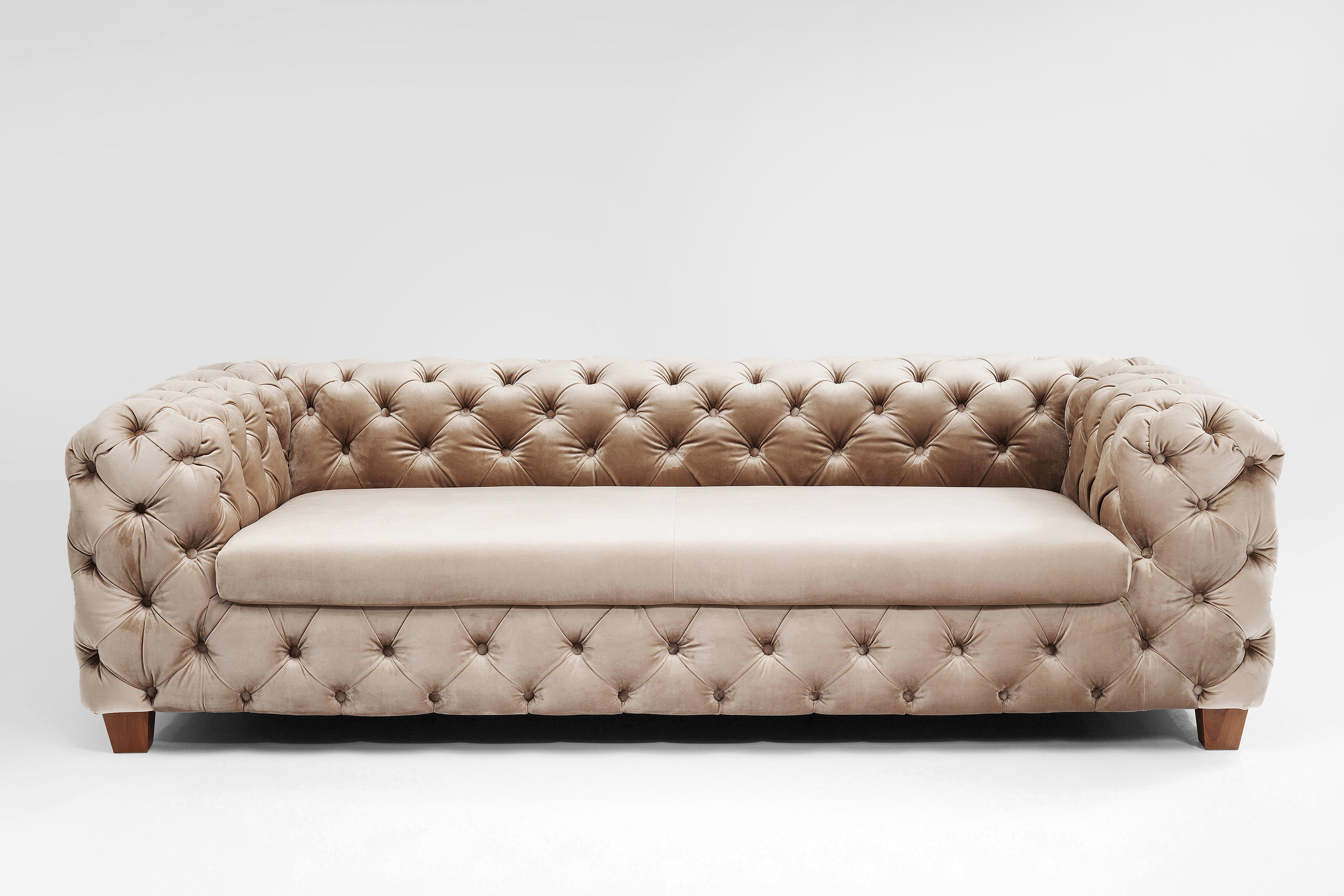 KARE Design Sofa Desire 3-Seater Velvet Ecru | Wayfair.co.uk