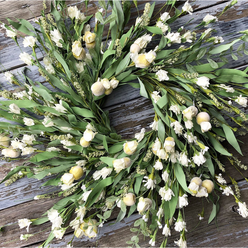 One Allium Way® Wild Flower 24" Twig Wreath & Reviews | Wayfair