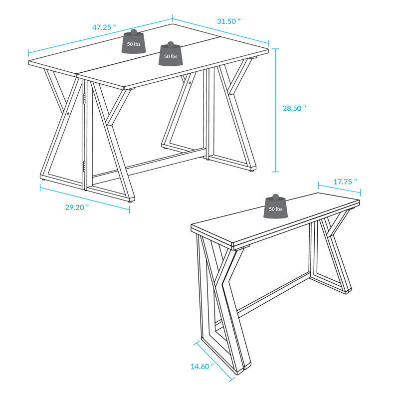 Ebern Designs Aztecs Folding Console To Dining Convertible Table With ...