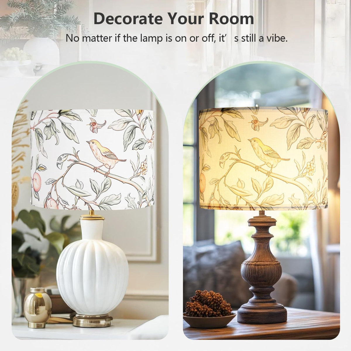 One Allium Way® Fabric Lamp Shades, 13” Width And 10” Height Lamp Shade ...