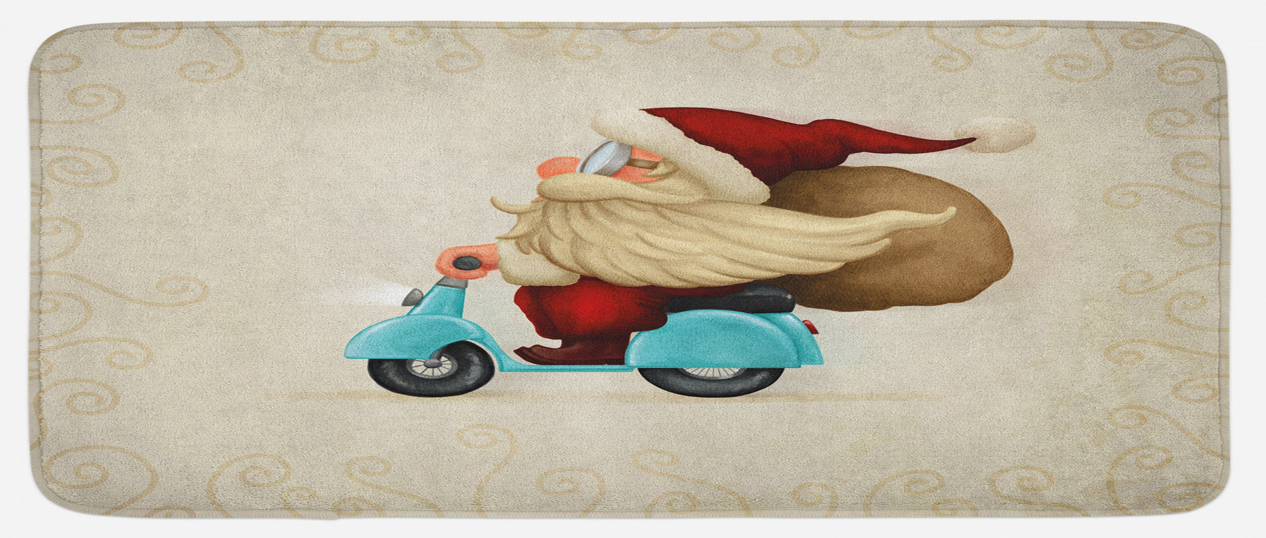 East Urban Home Old Santa Claus Delivering Presents On His Motorcycle ...