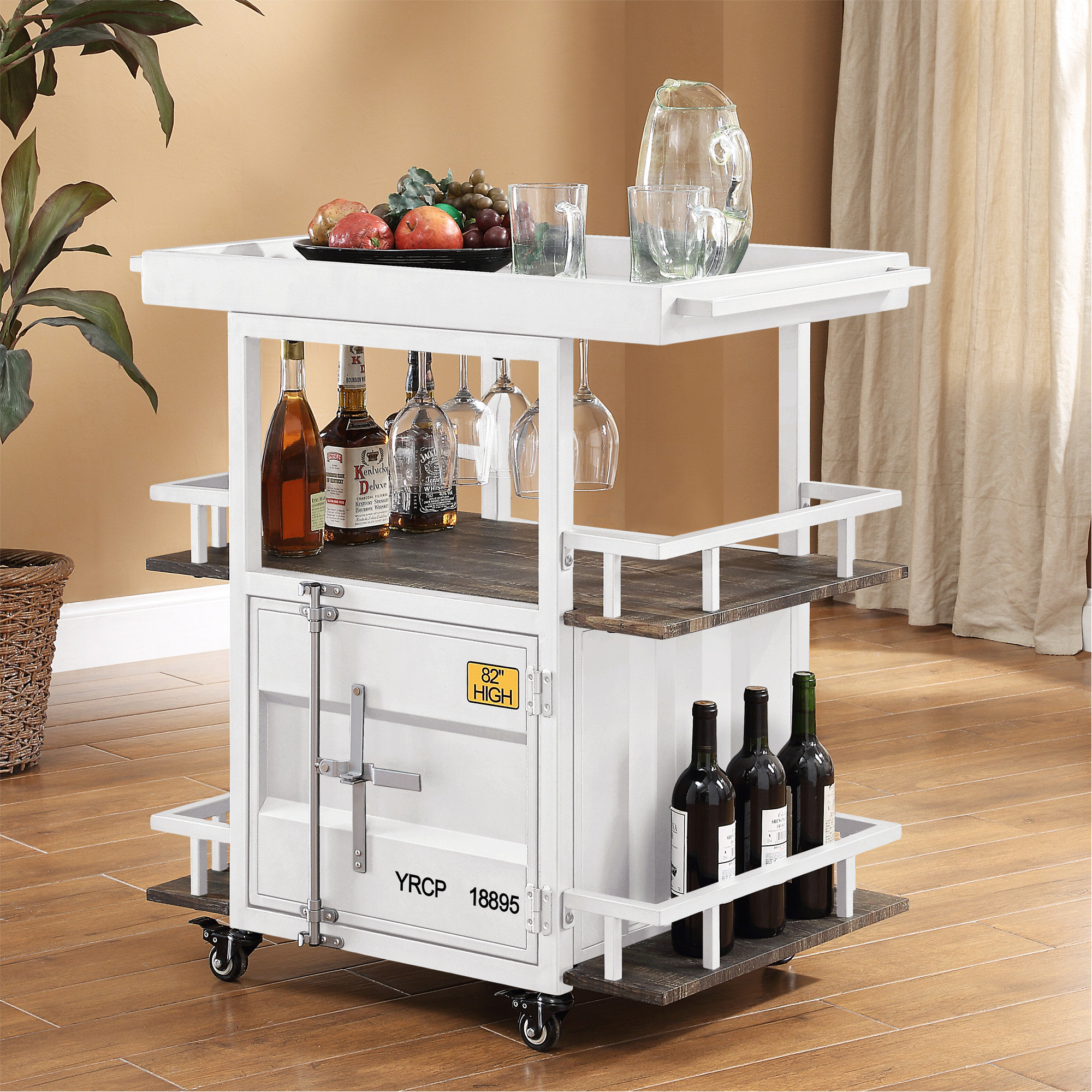 Ophelia & Co. Charming Antique Serving Cart With Versatile Storage And ...