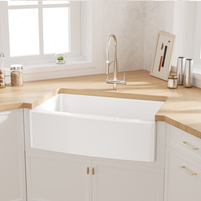 Eridanus Gibbous Ceramic Farmhouse Apron-Front Kitchen Sink with Sink ...