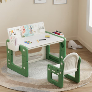 Zoomie Kids Akoya Kids 2 Piece Play / Draw Table and Chair Set ...