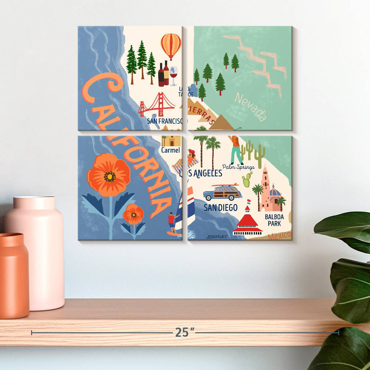 Breakwater Bay Aliaz State Maps - California Attractions | Wayfair