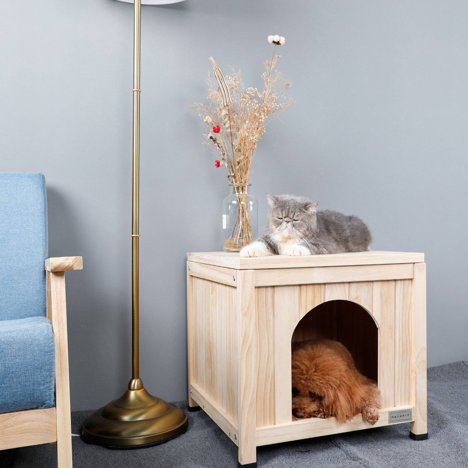 Tucker Murphy Pet™ Dakarii Natural Wood Dog House | Wayfair