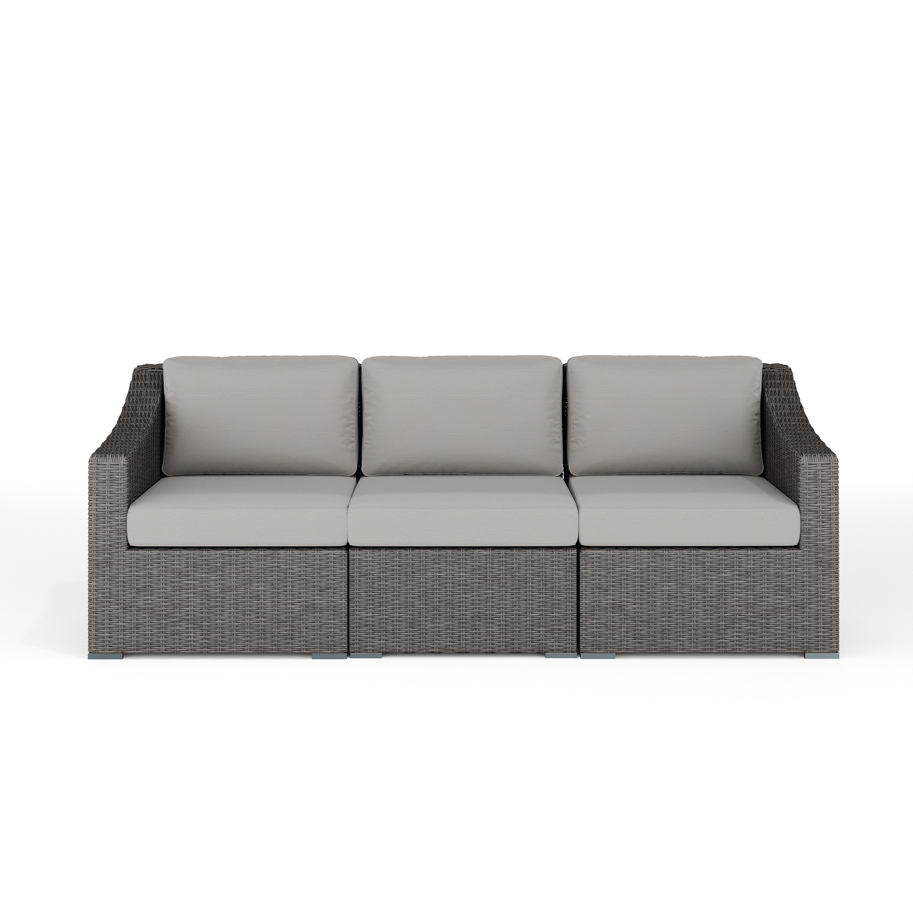 Martha Stewart Bedford Outdoor Modular Rattan Wicker Sofa With All ...