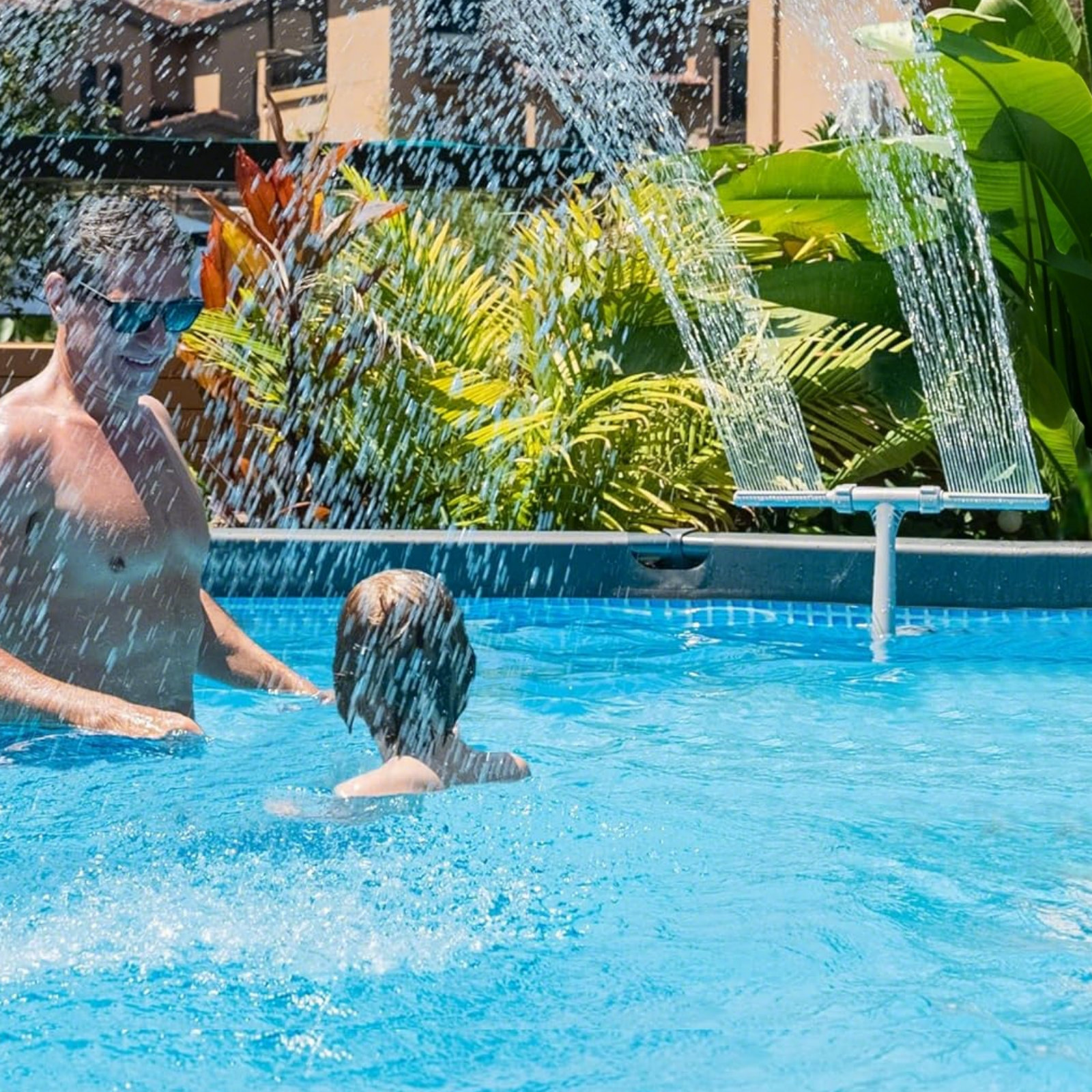 DOCOSA Dual Spray Pool Fountain Waterfall For Above Ground & Inground ...