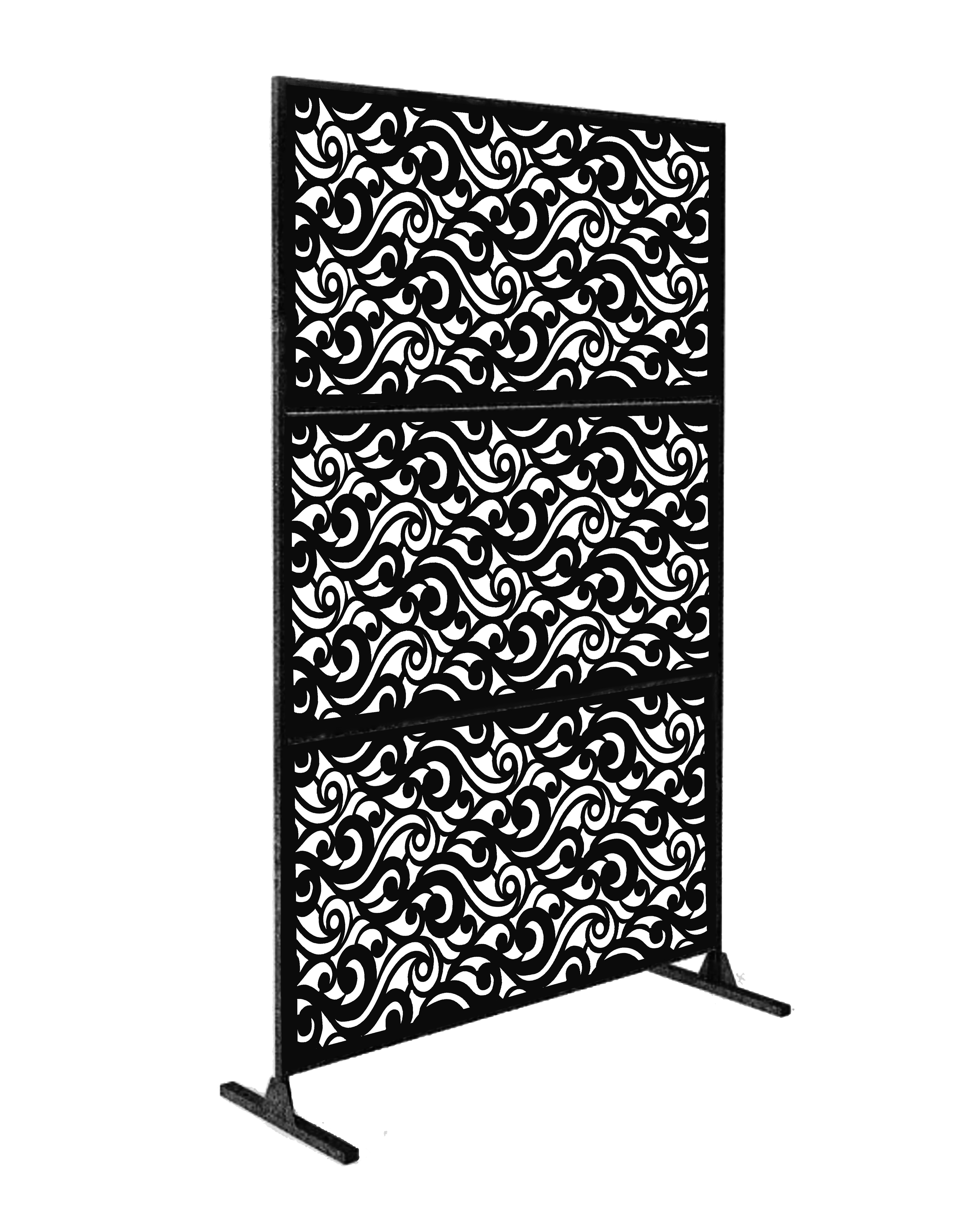 e-Joy 6 ft. H x 4 ft. W Laser Cut Metal Privacy Screen Fence ...