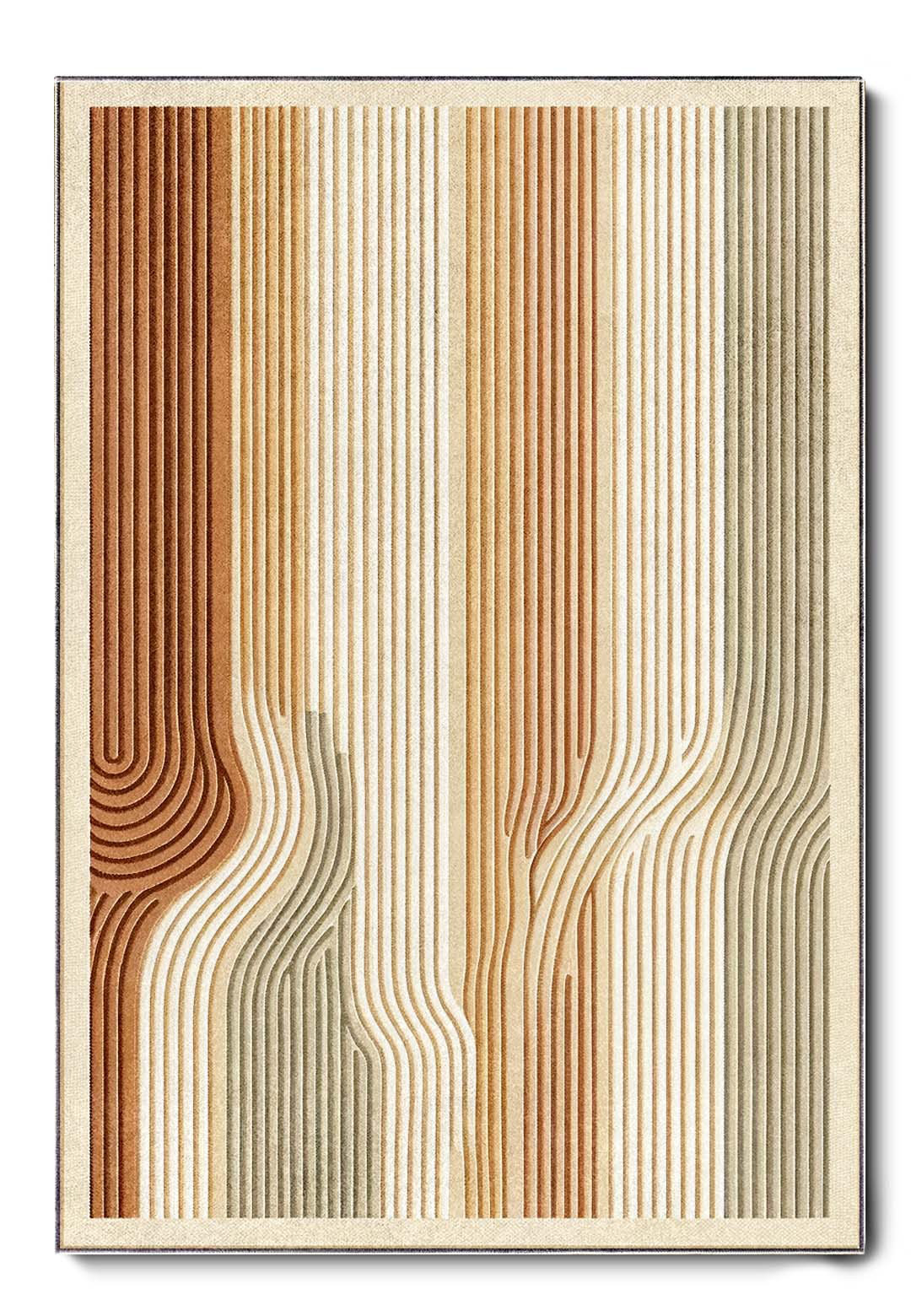 Rugpera Berra Beige Abstract Digital Print High Quality Cotton Chenille ...