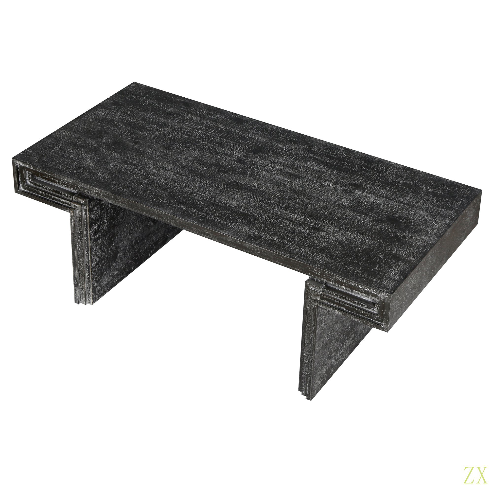 Hokku Designs Industrial Coffee Table, Texture Rectangular Design ...
