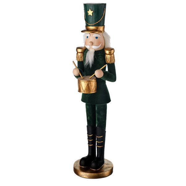 The Holiday Aisle® Flocked Emerald Nutcracker | Wayfair