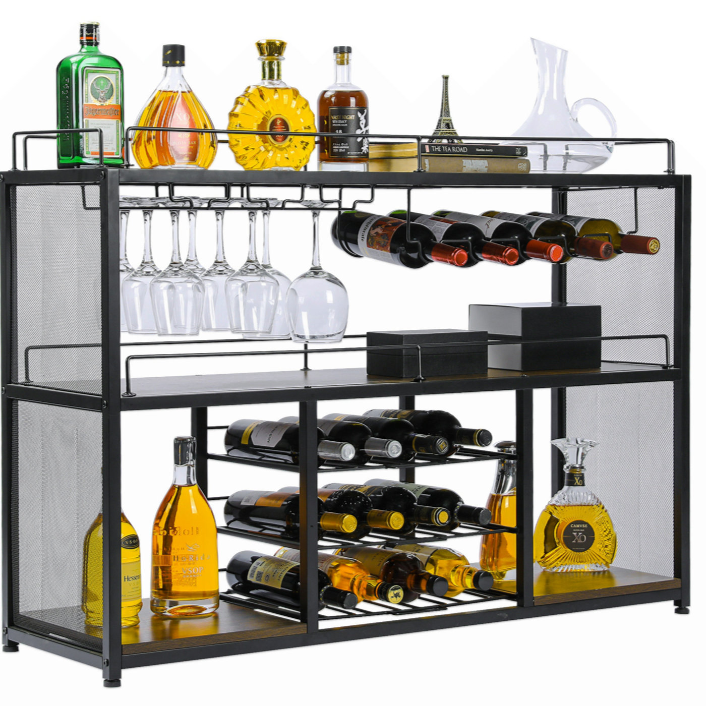 17 Stories Bar Cabinet Coffee Bar Home Bar Liquor Cabinet Freestanding ...