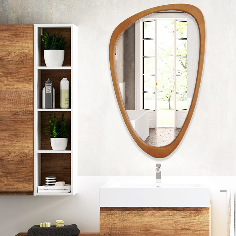 Wrought Studio Doruk Irregular Wooden Bathroom/Vanity Mirror & Reviews ...