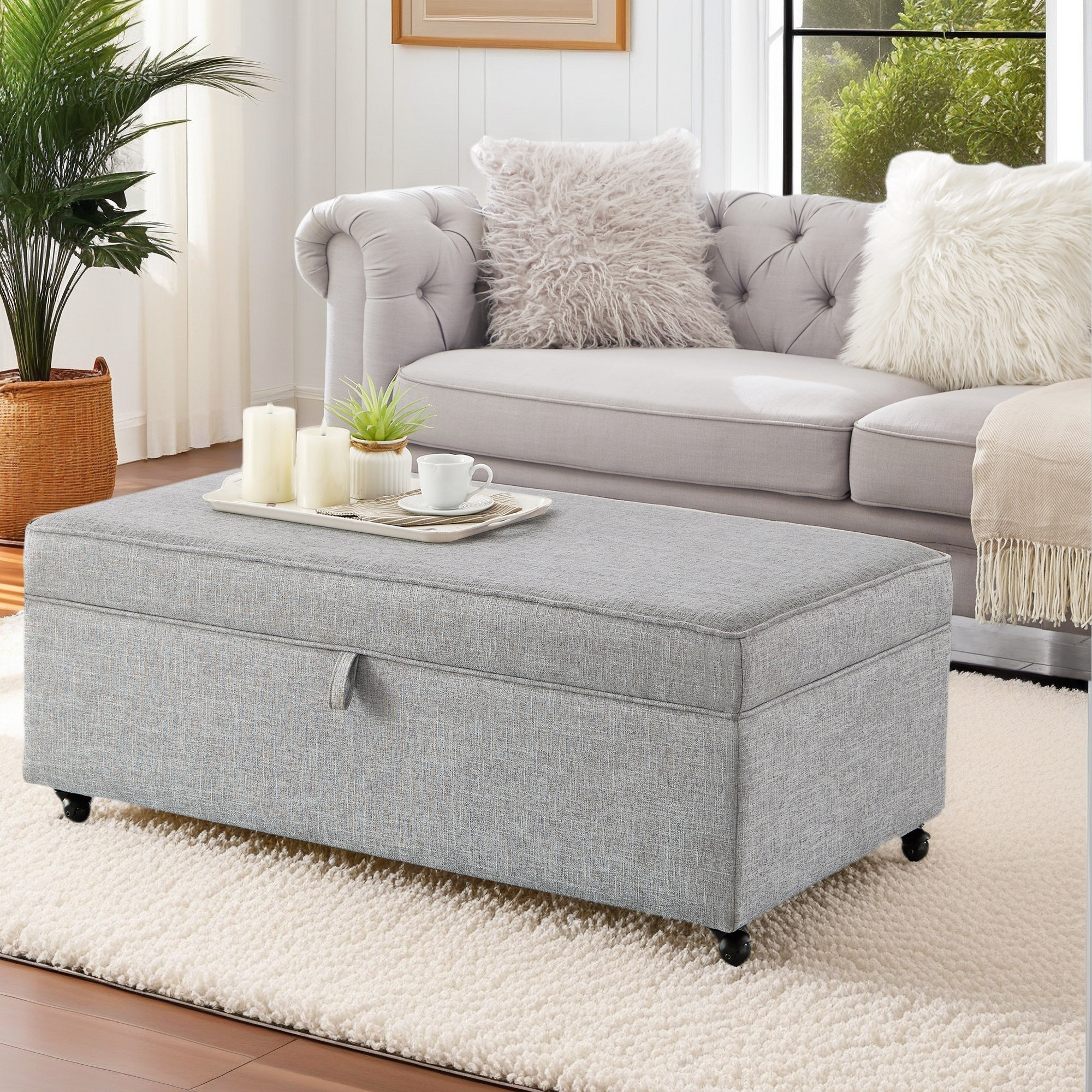 Latitude Run® Modern Large Comfort Sofa Ottoman With Storage, Modular ...
