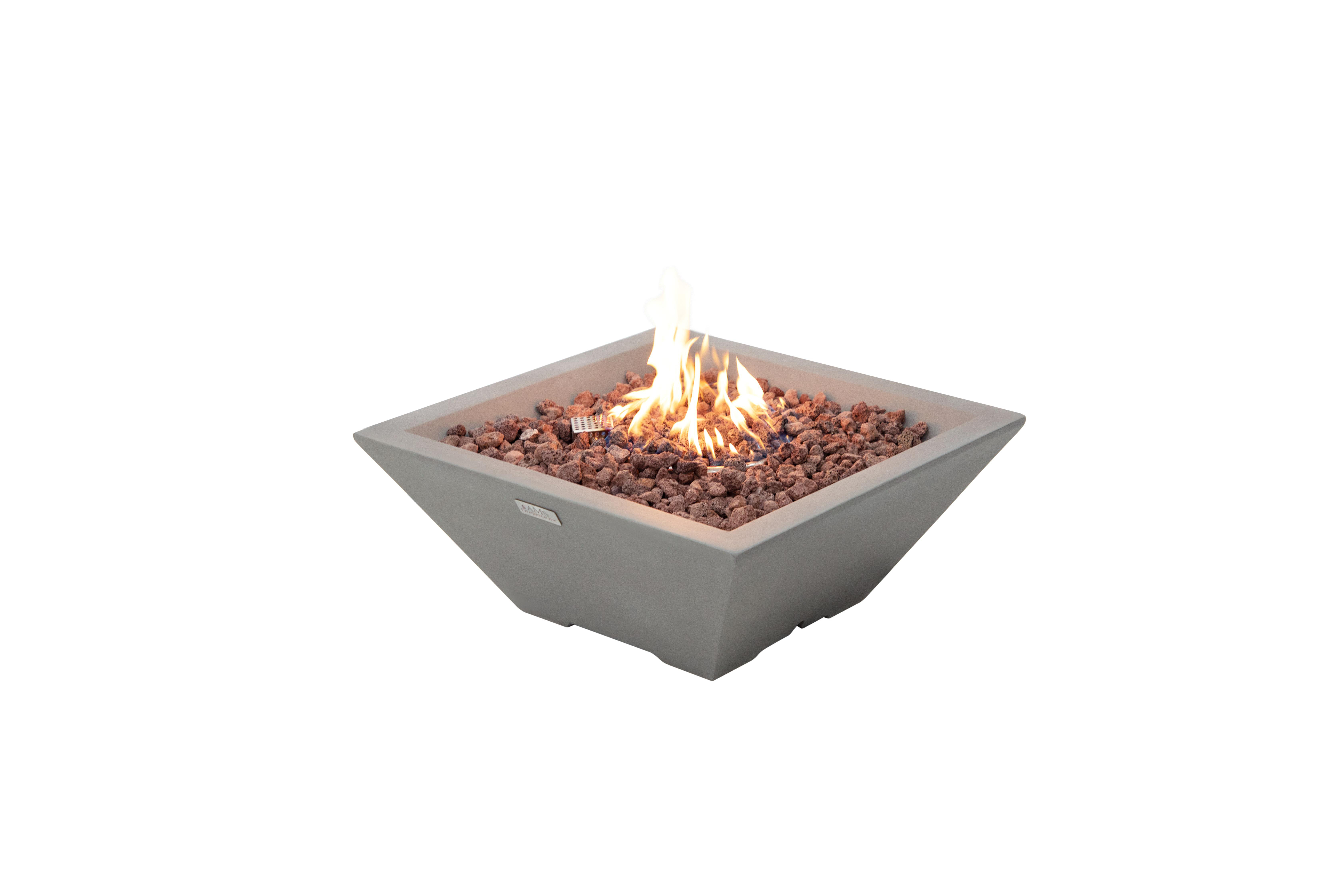 AMS Fireplace Rockland 27" Square Concrete Fire Pit Propane | Wayfair