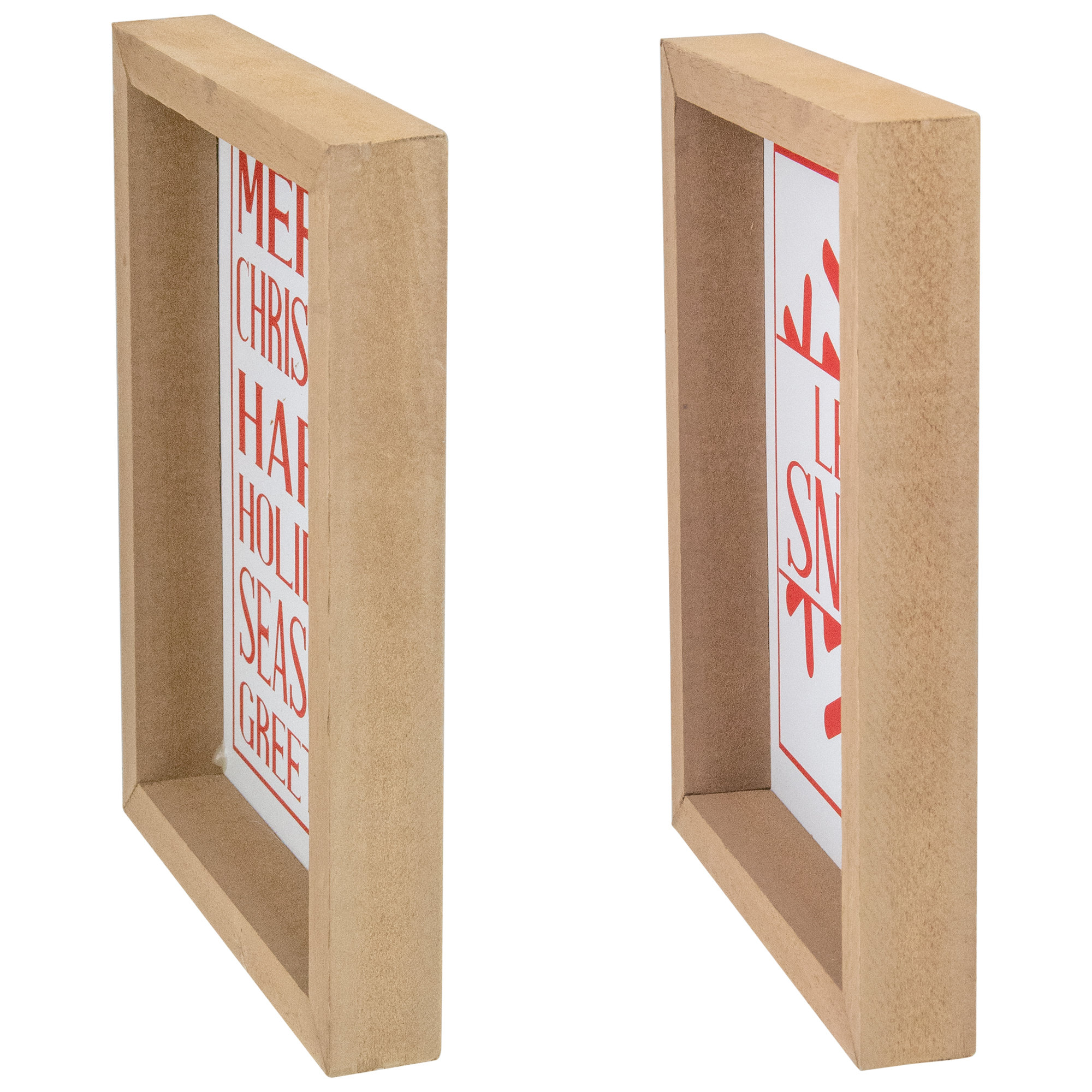 Northlight Seasonal Set Of 2 Red And White Holiday Slogans Wooden ...
